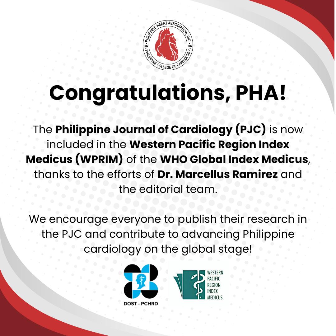 Congratulations, PHA! - Philippine Journal of Cardiology (PJC)